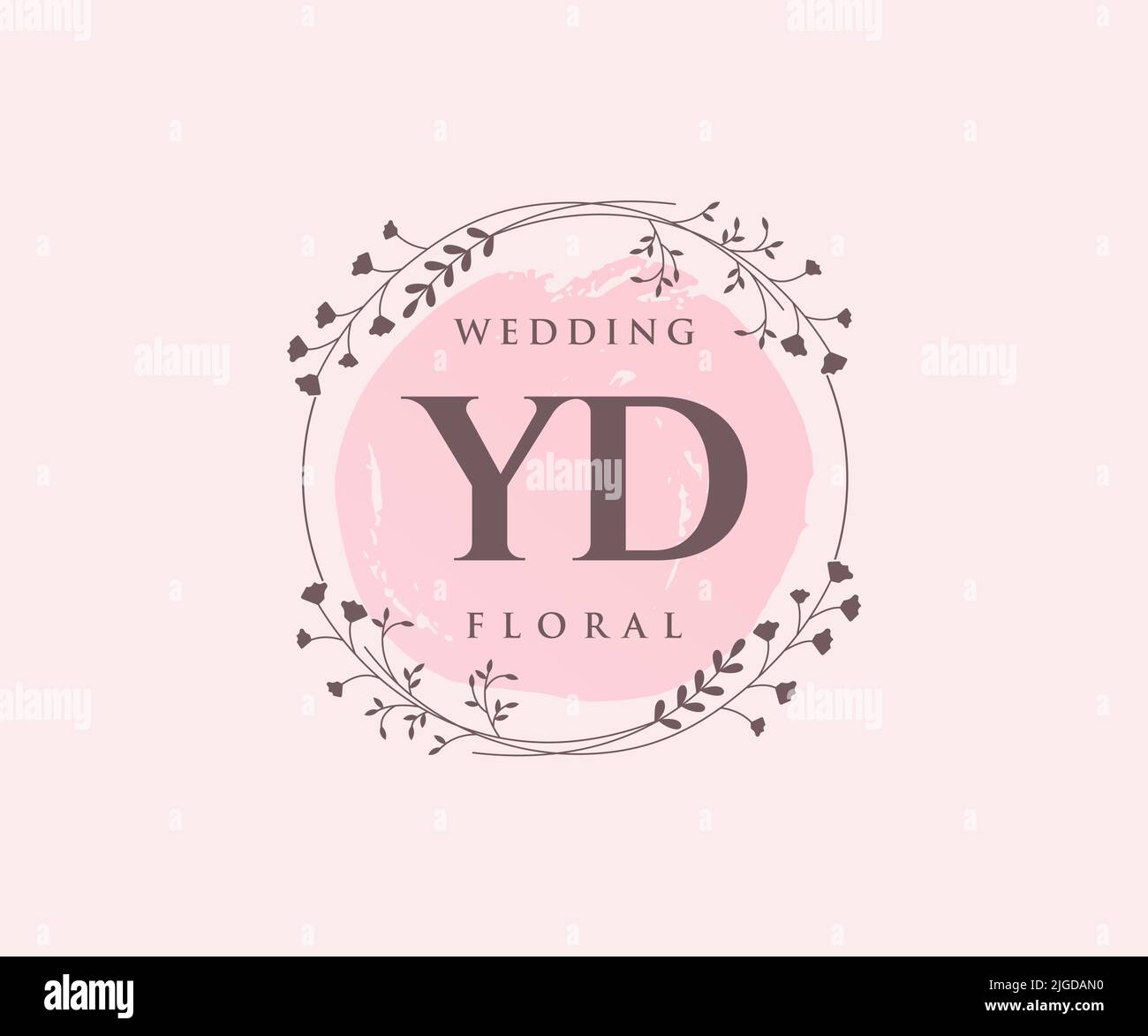 YD Initials letter Wedding monogram logos template, hand drawn modern ...