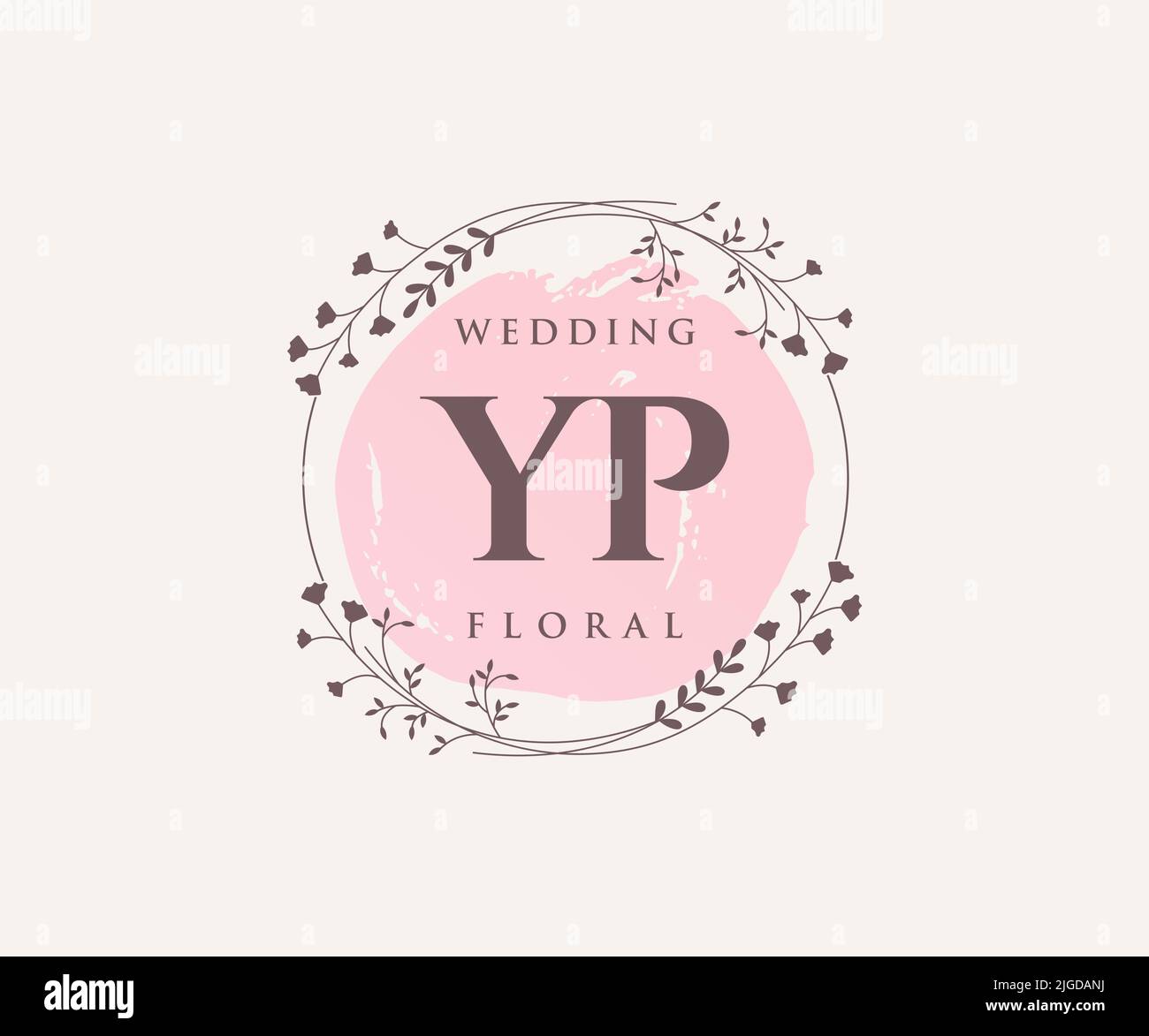 YP Initials letter Wedding monogram logos template, hand drawn modern ...