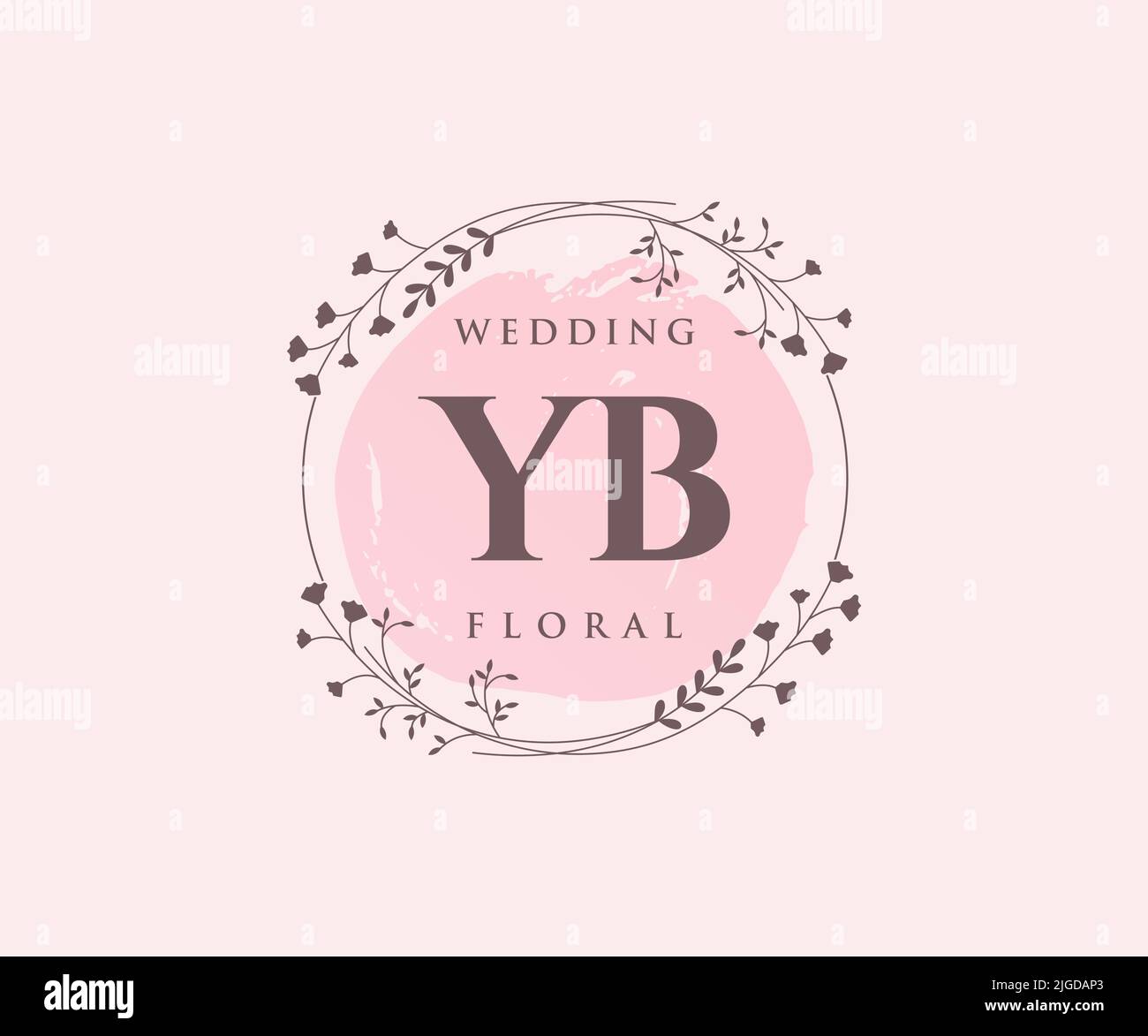 YB Initials letter Wedding monogram logos template, hand drawn modern ...