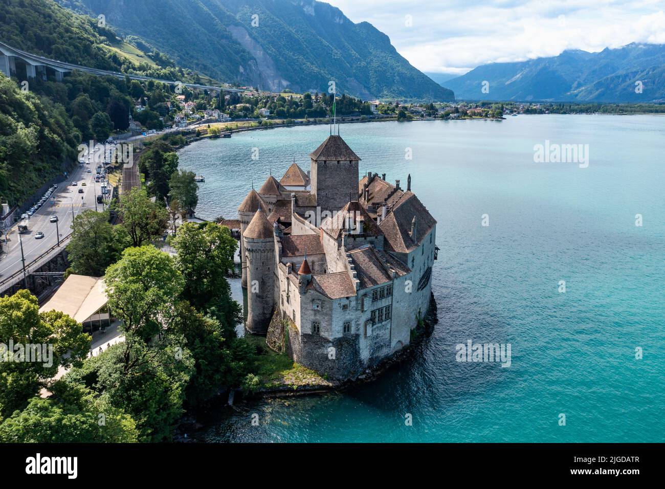 Chillon Castle, Château de Chillon, Veytaux, Switzerland Stock Photo ...