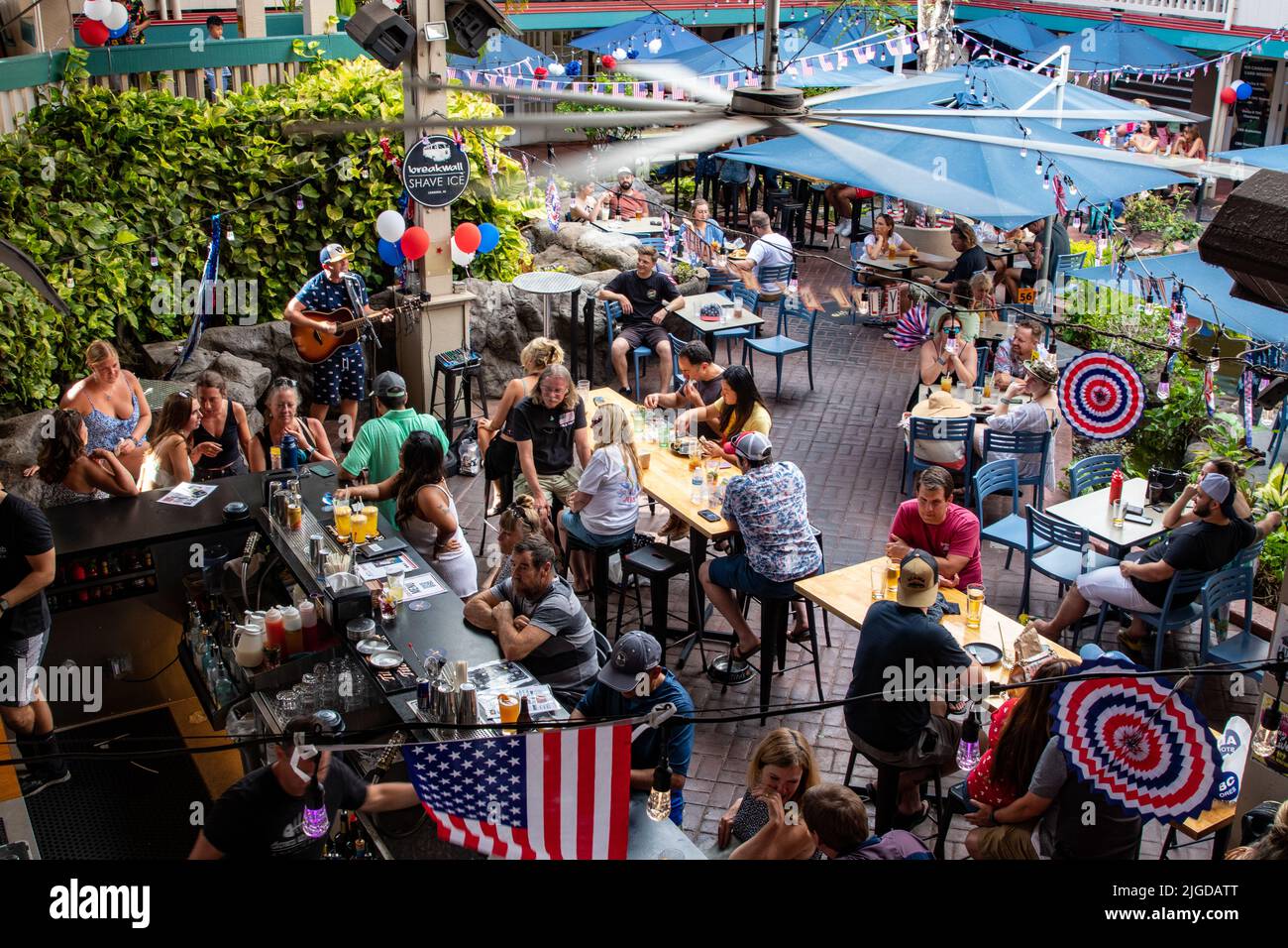2022, July 4 - Fourth of July crowds celebrate in the courtyard of The ...