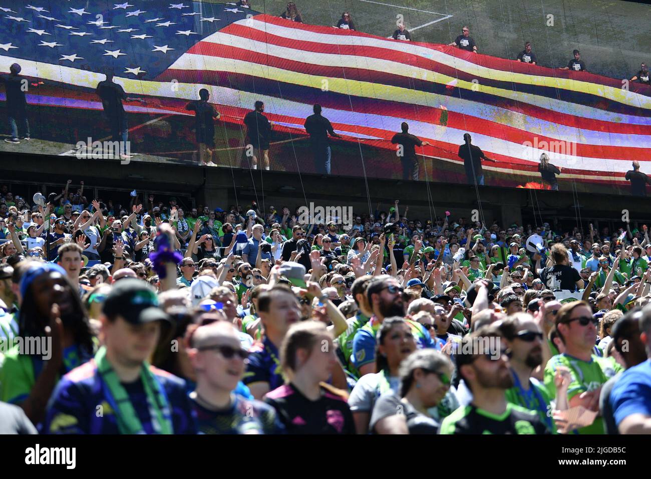 Seattle, WA, USA. 09th July, 2022. Some of the 47,722 fans during the ...