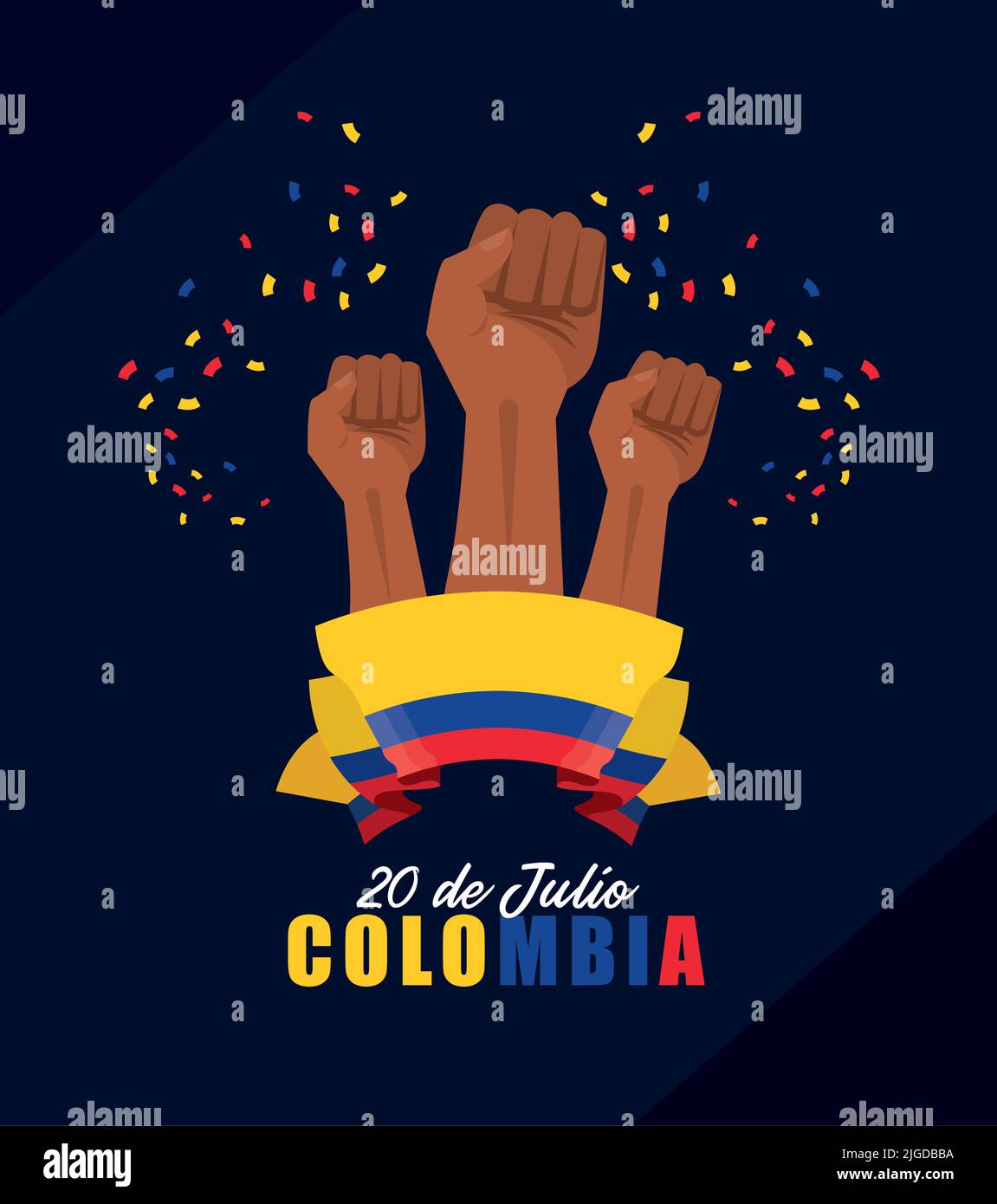 colombia independence day postcard Stock Vector Image & Art - Alamy