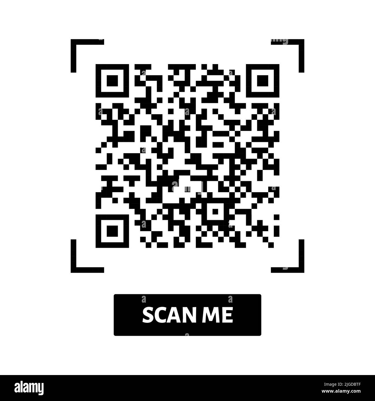 Scan me QR code design. QR code for payment, text transfer with scan me button. Vector ...