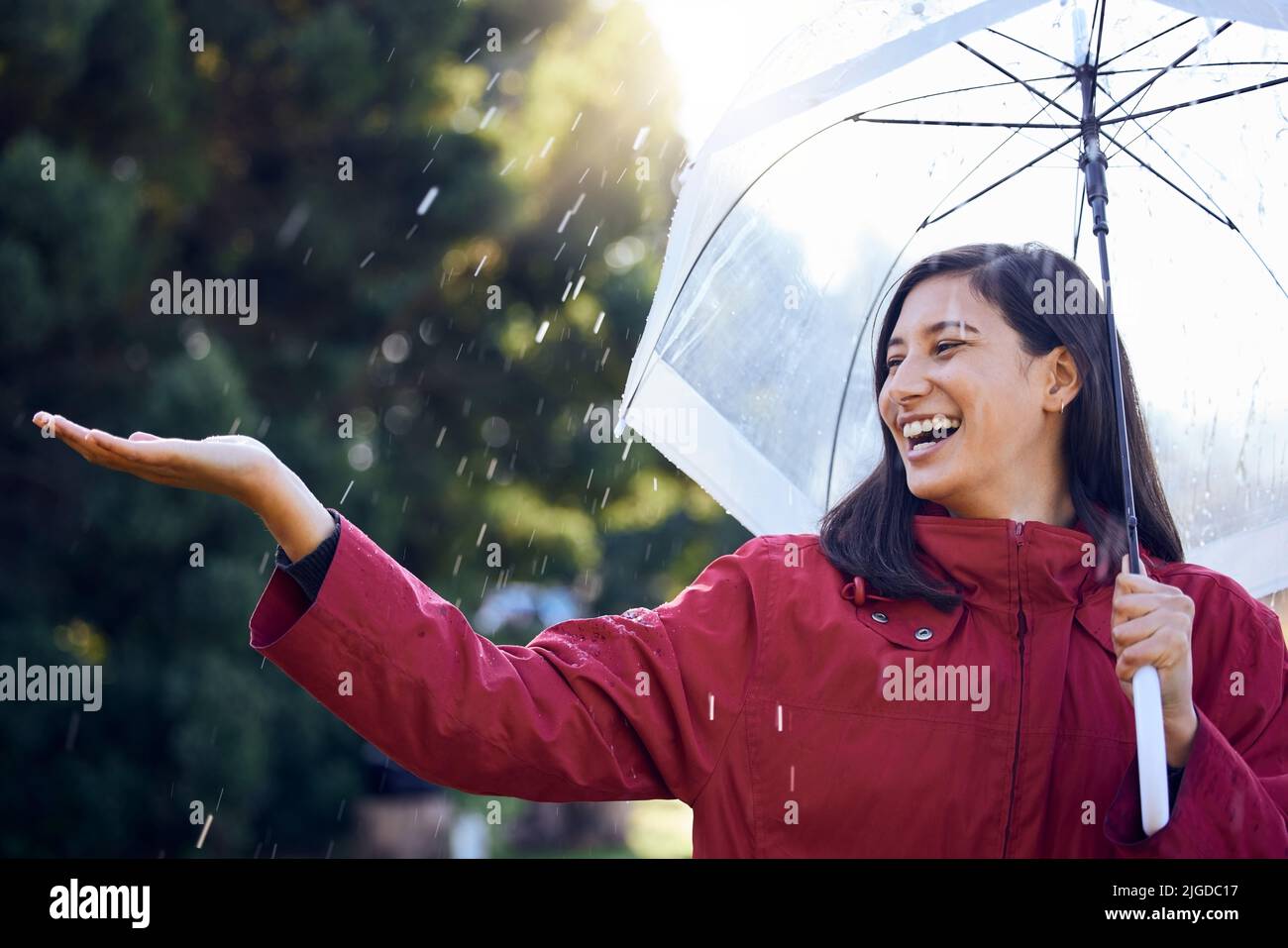 Theres nothing more relaxing than a walk in the rain. a woman holding ...