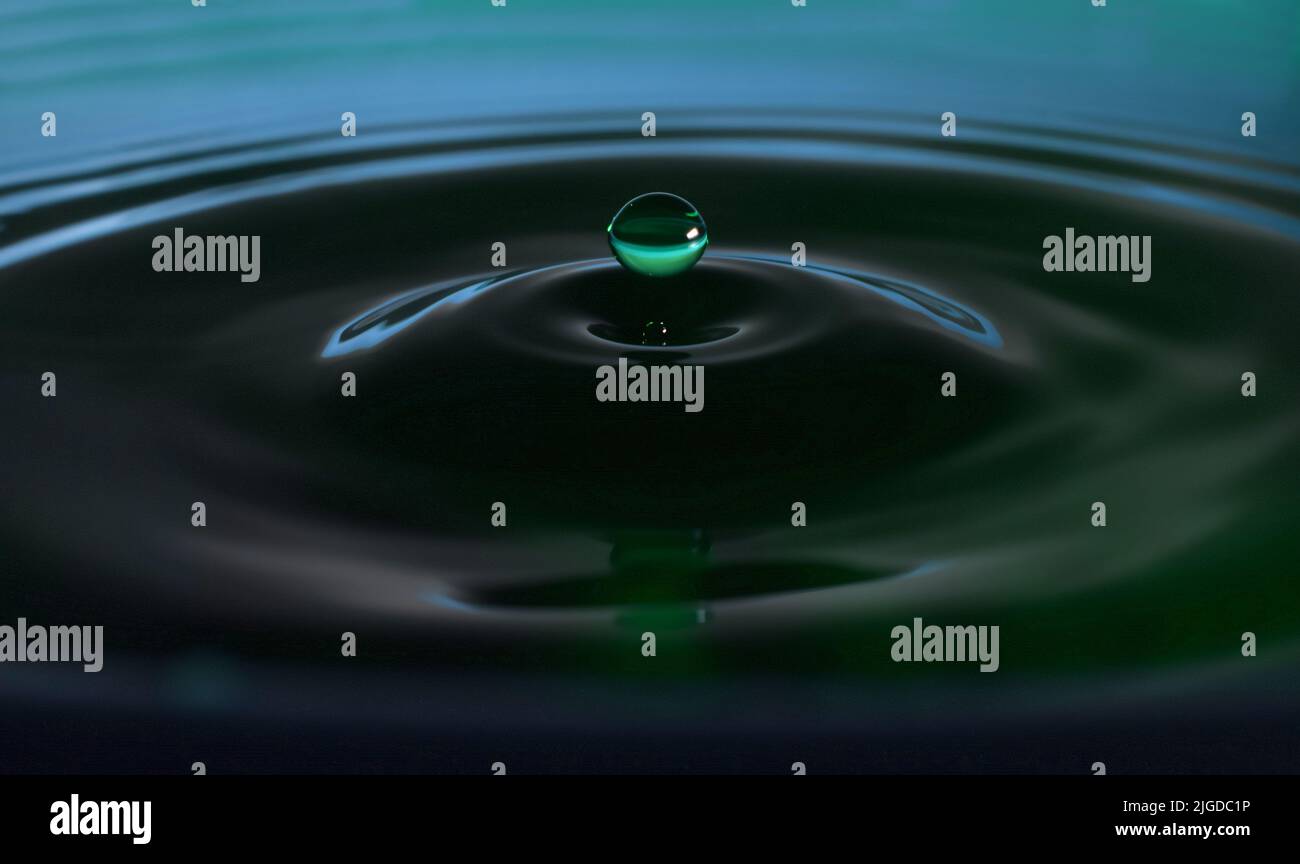 Water Drop Photography: Close up of green water drops Stock Photo - Alamy