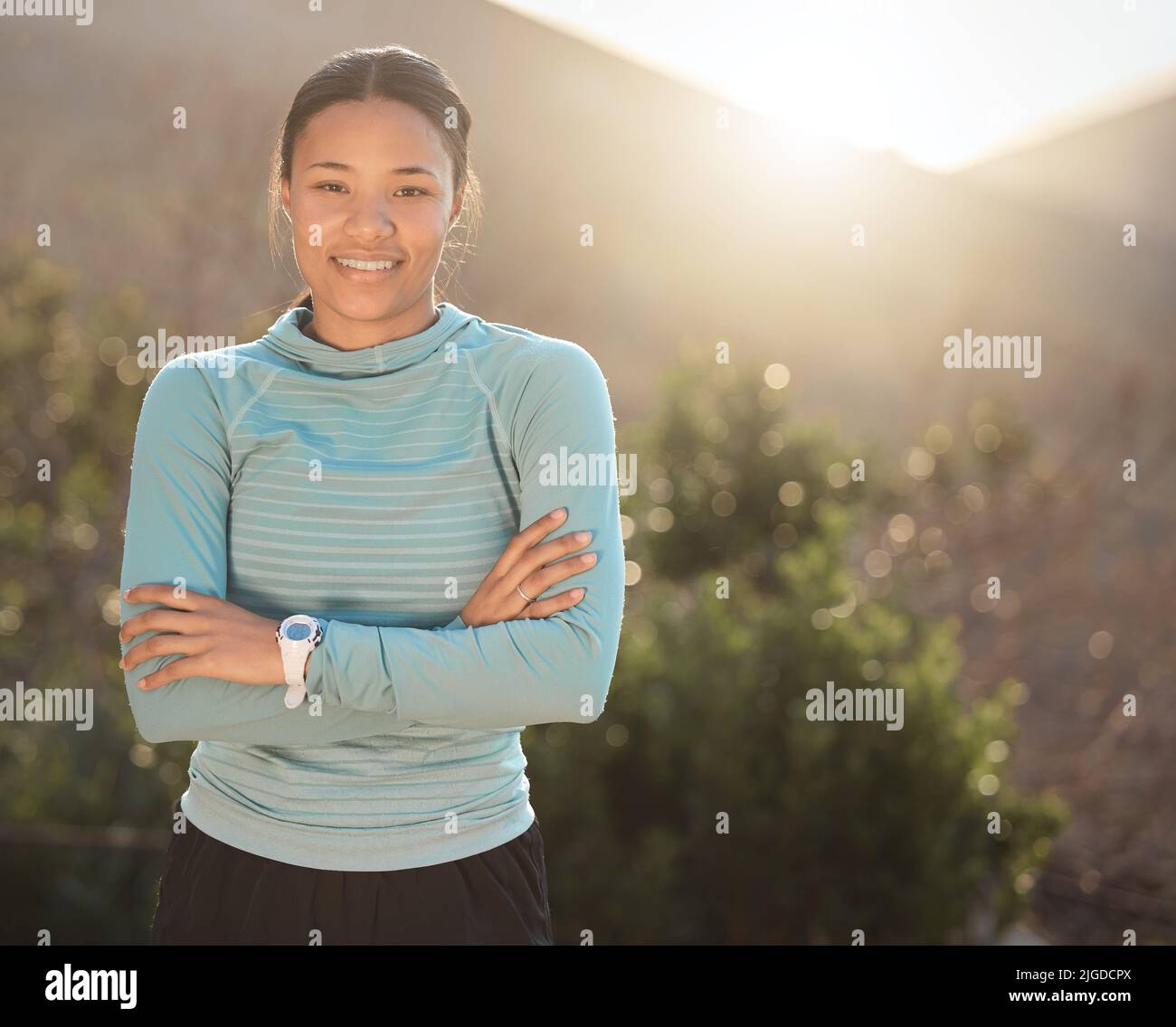 Conquering this intense workout. a young woman before a run Stock Photo ...