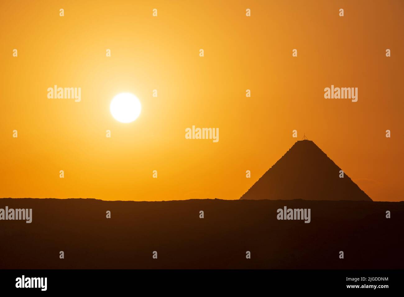 view on Great pyramid of Giza in Egypt at sunrise Stock Photo - Alamy