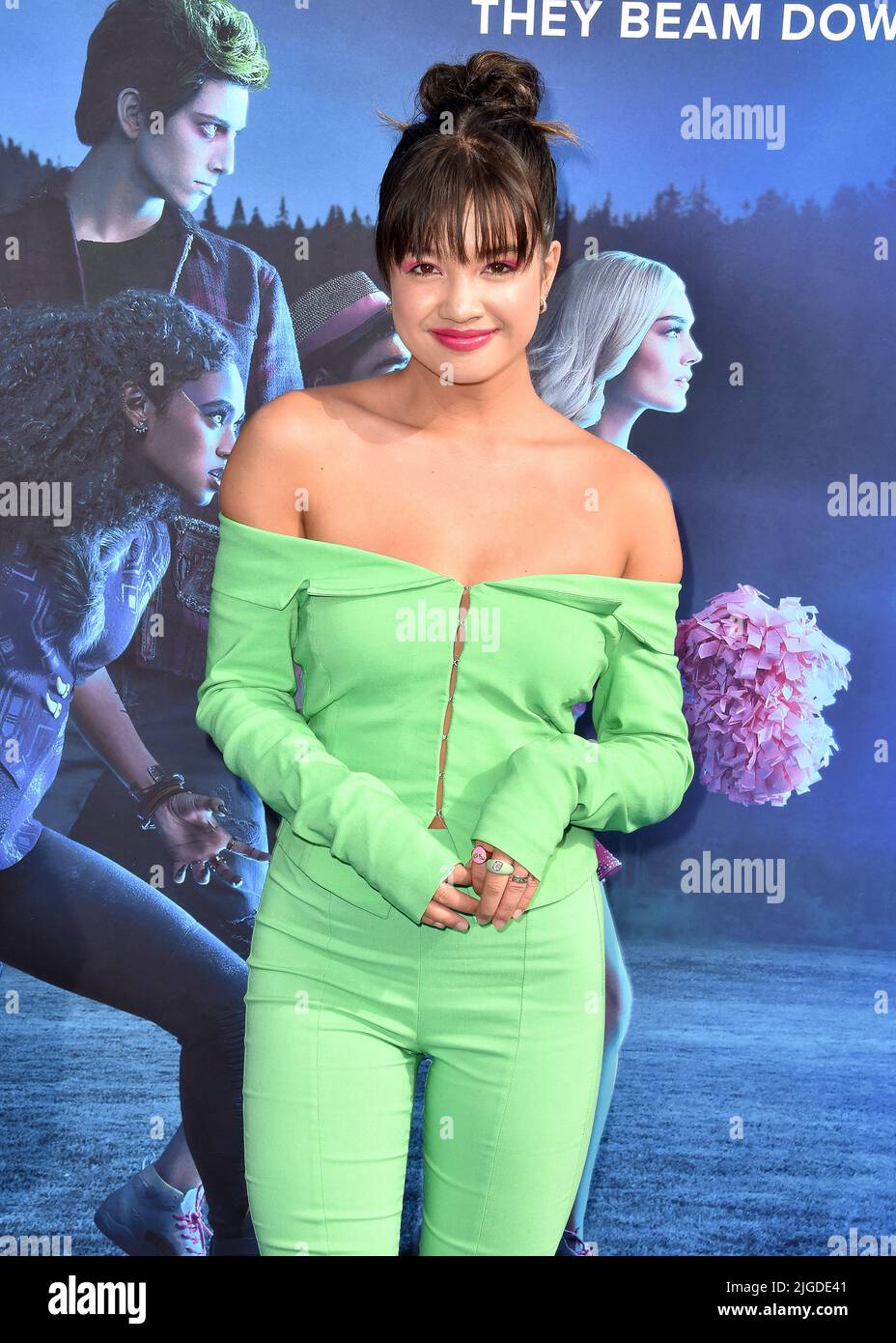 Peyton Lee walking on the red carpet at the Disney+ "Zombies 3" Los ...