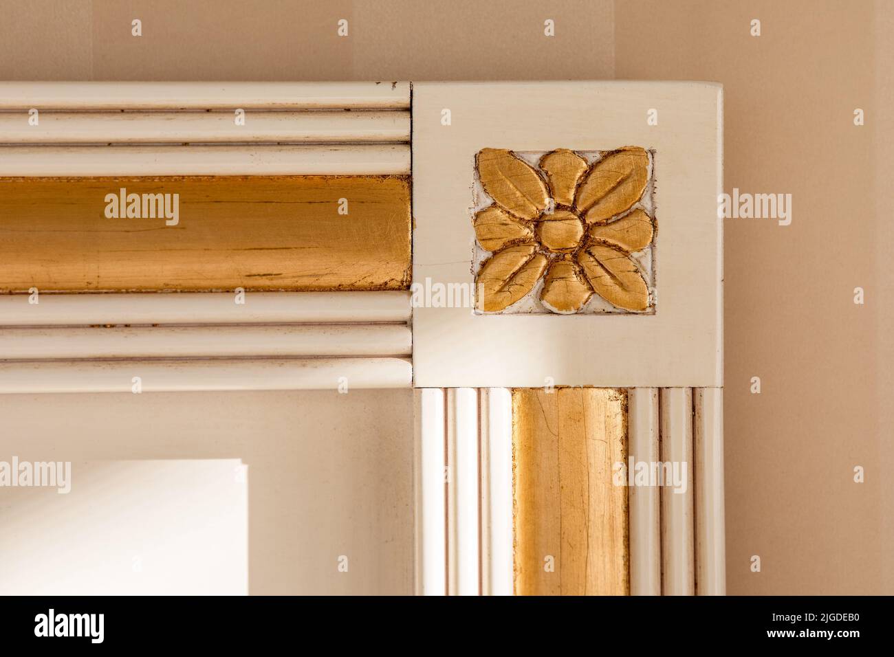 Right side of decorative border corner in a room design with a floral ...
