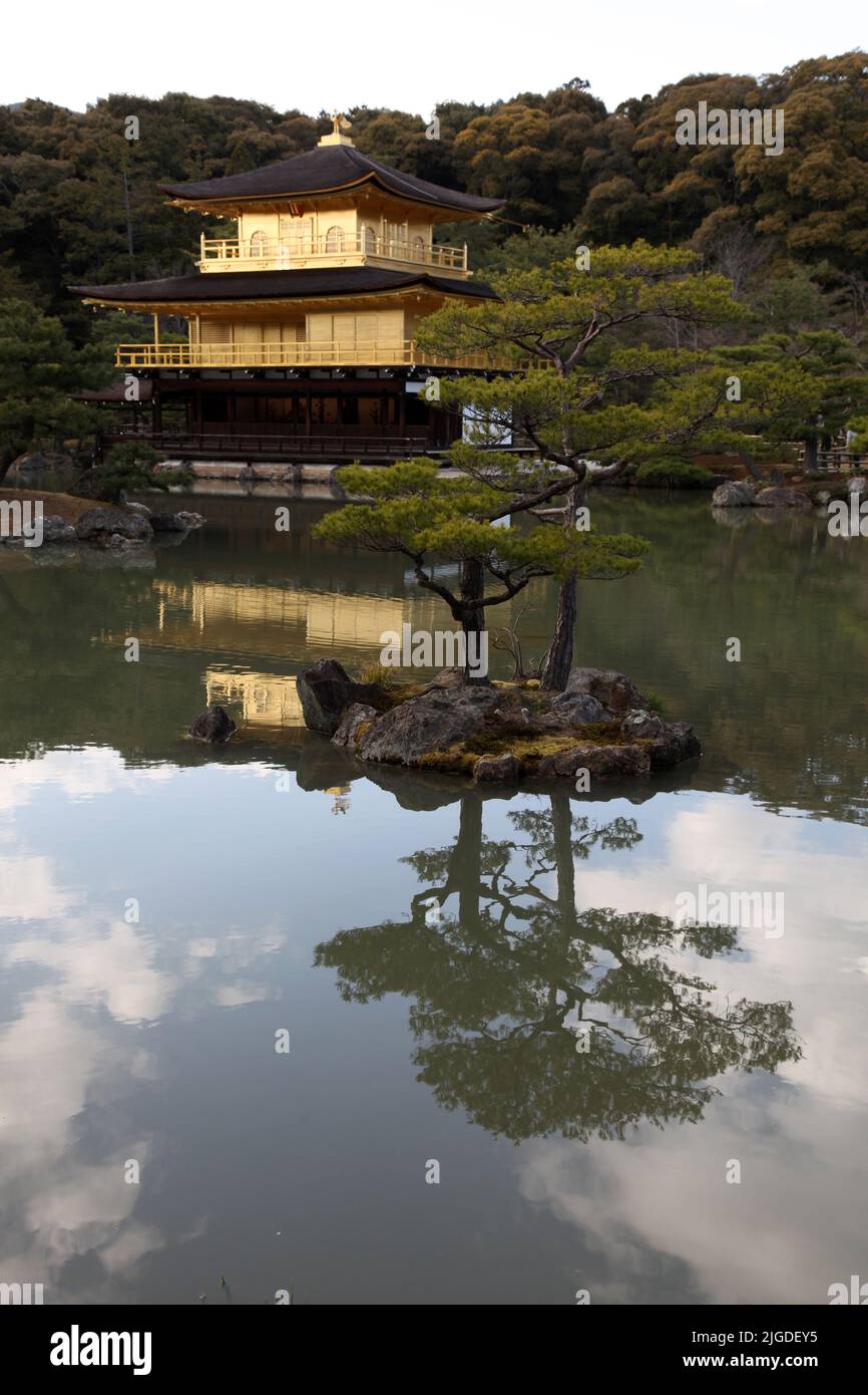 Kinkakuji - The famous Golden Temple from Kyoto, Japan. Construction of ...