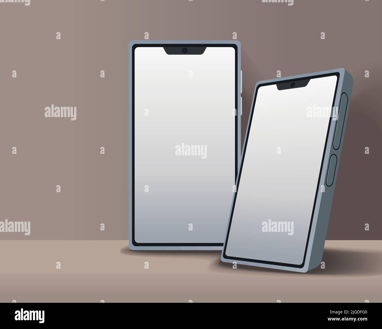 two smartphones tech mockup Stock Vector Image & Art - Alamy