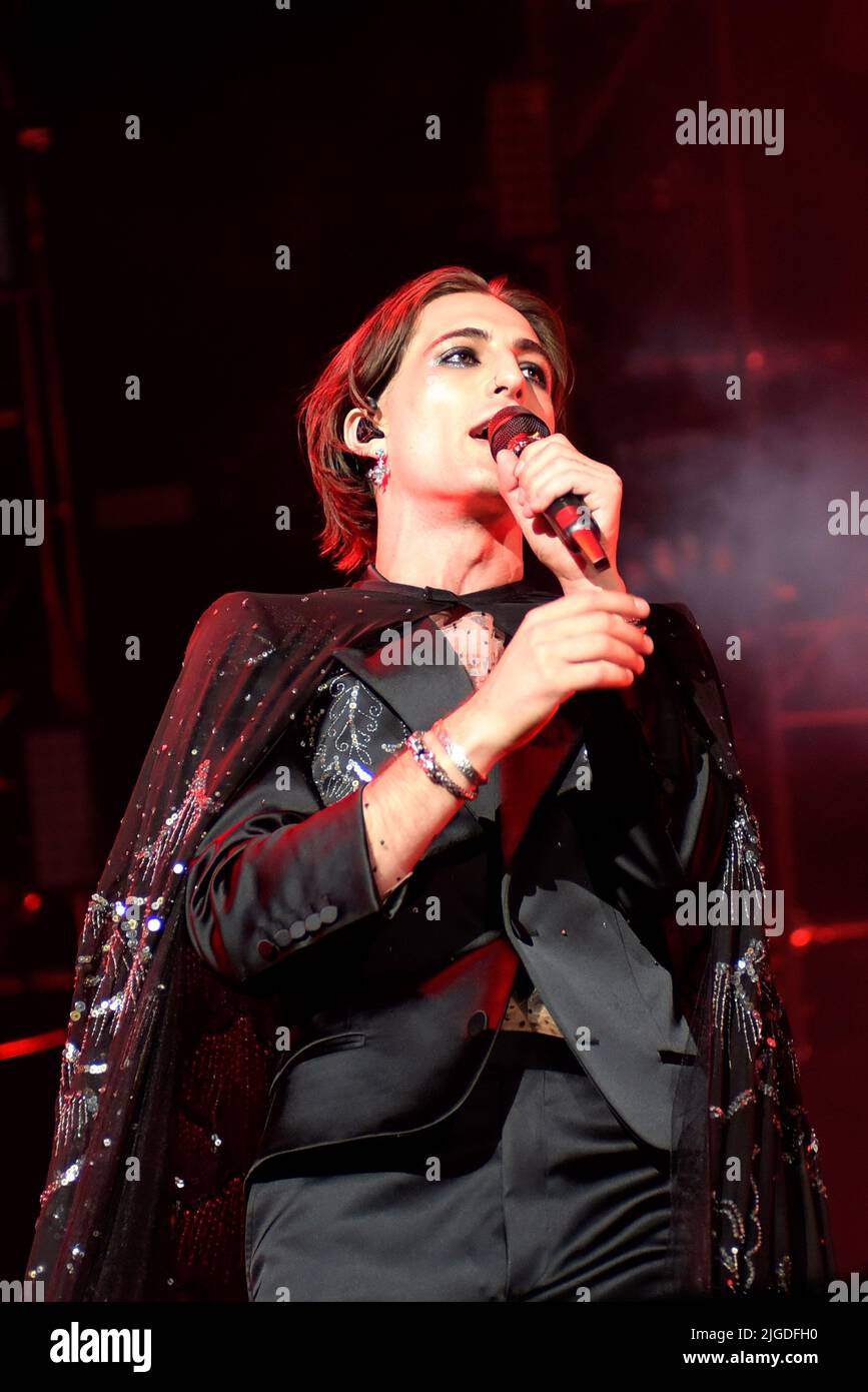 Damiano David, of the rock group Maneskin, performs live at the Circus ...