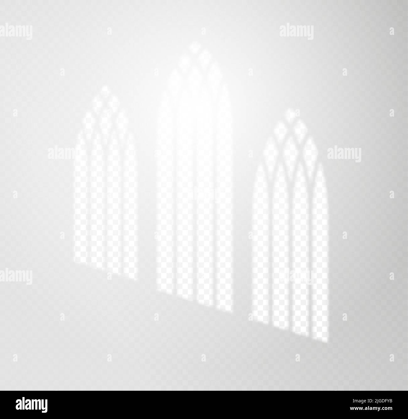 Transparent overlay shadow from the church gothic window. Natural light ...