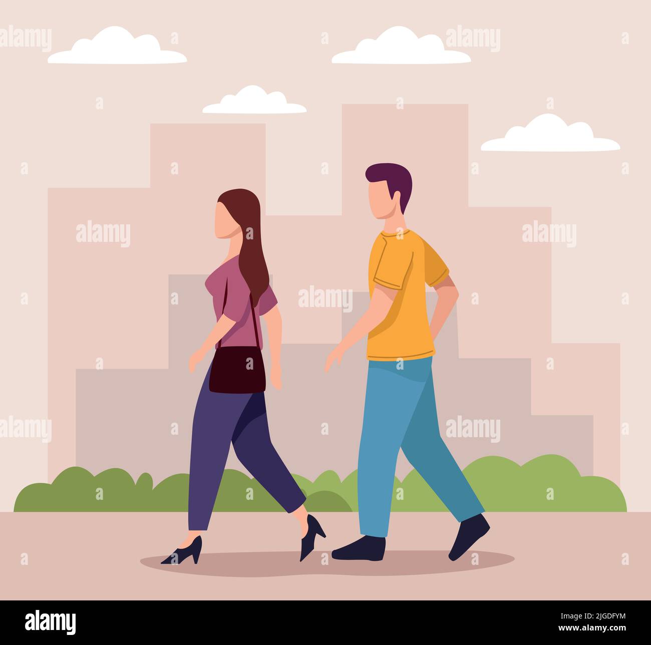 Friendly young couple walking on hi-res stock photography and images ...