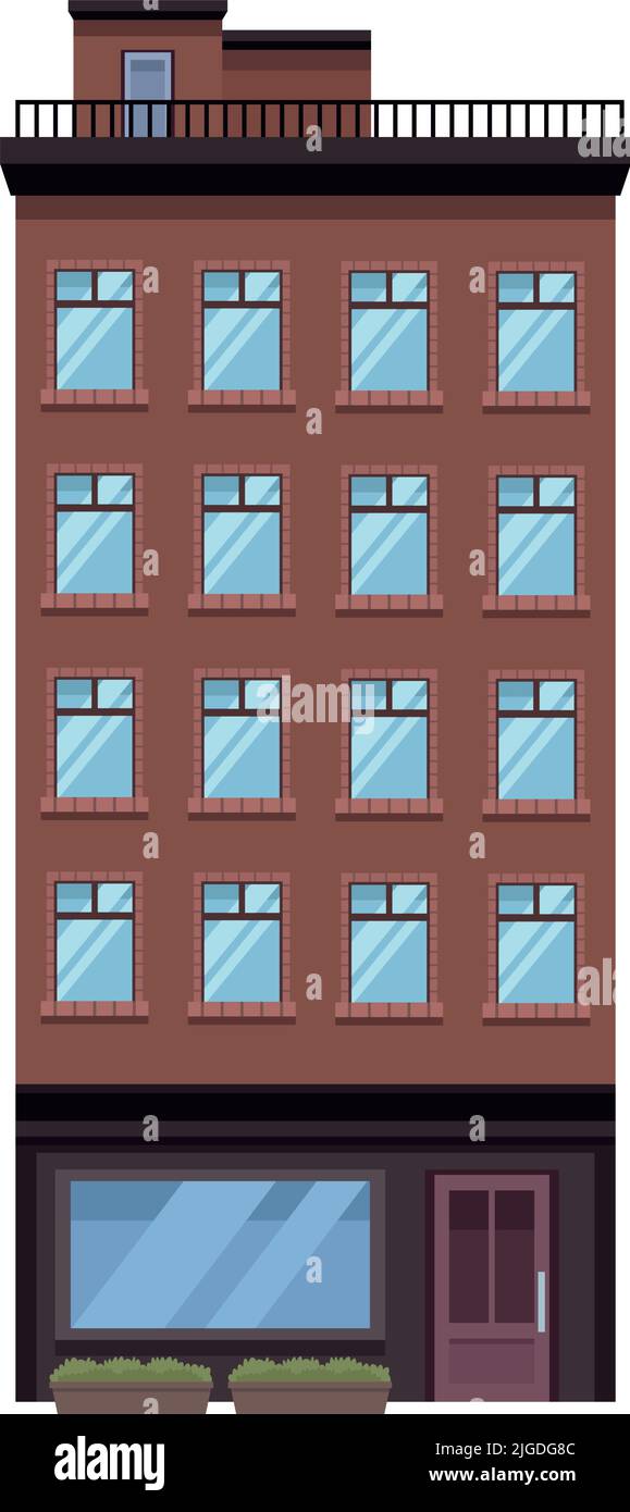 building red color facade Stock Vector Image & Art - Alamy