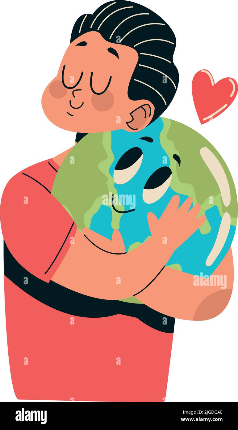 Ecologist man hugging earth planet hi-res stock photography and images ...