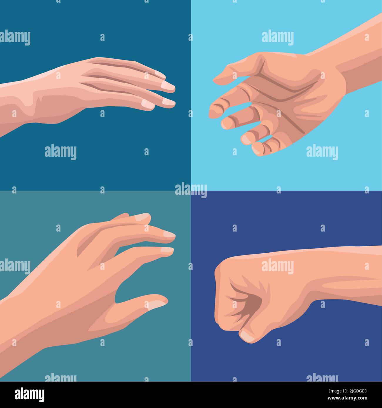 four hands humans Stock Vector Image & Art - Alamy