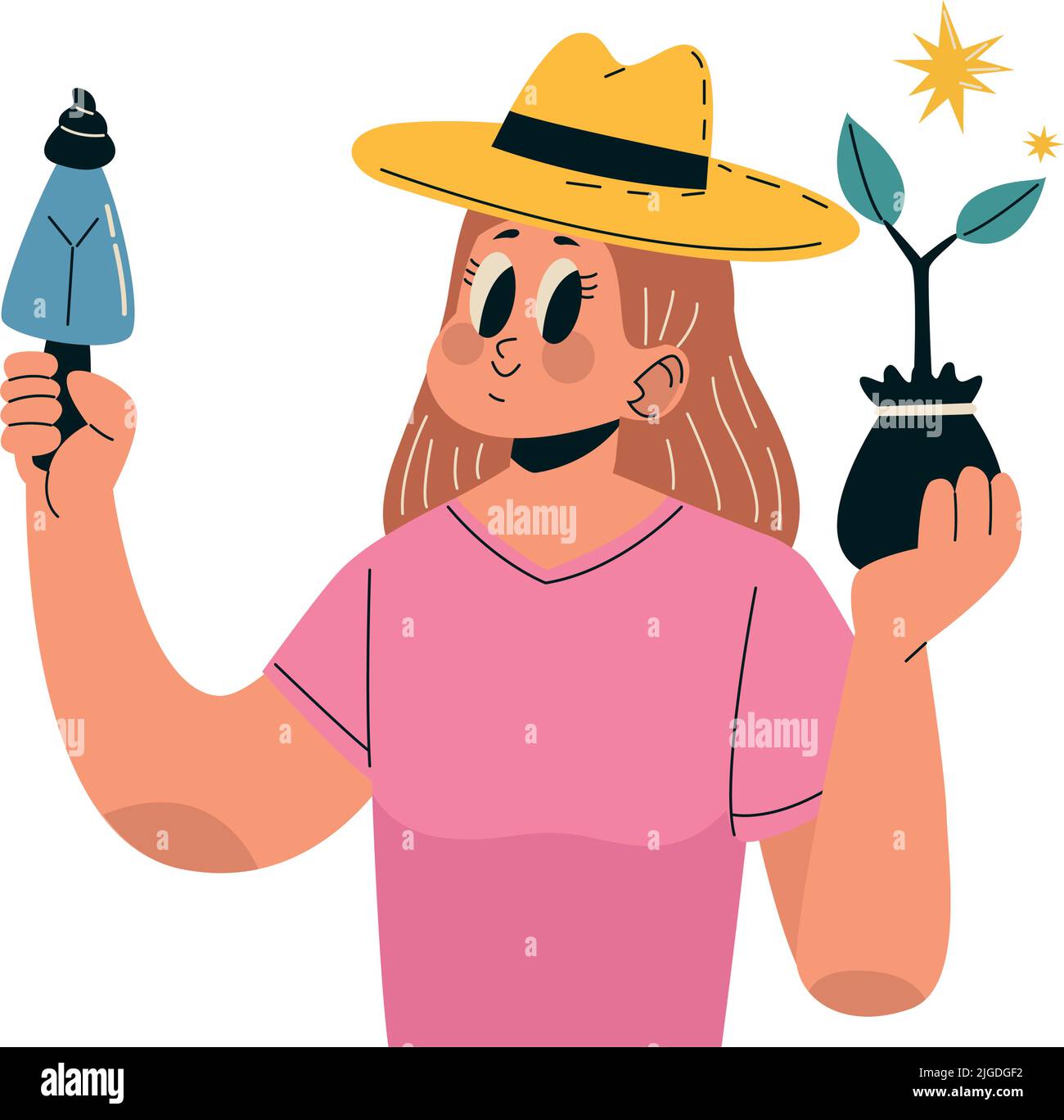 female ecologist with plant Stock Vector Image & Art - Alamy
