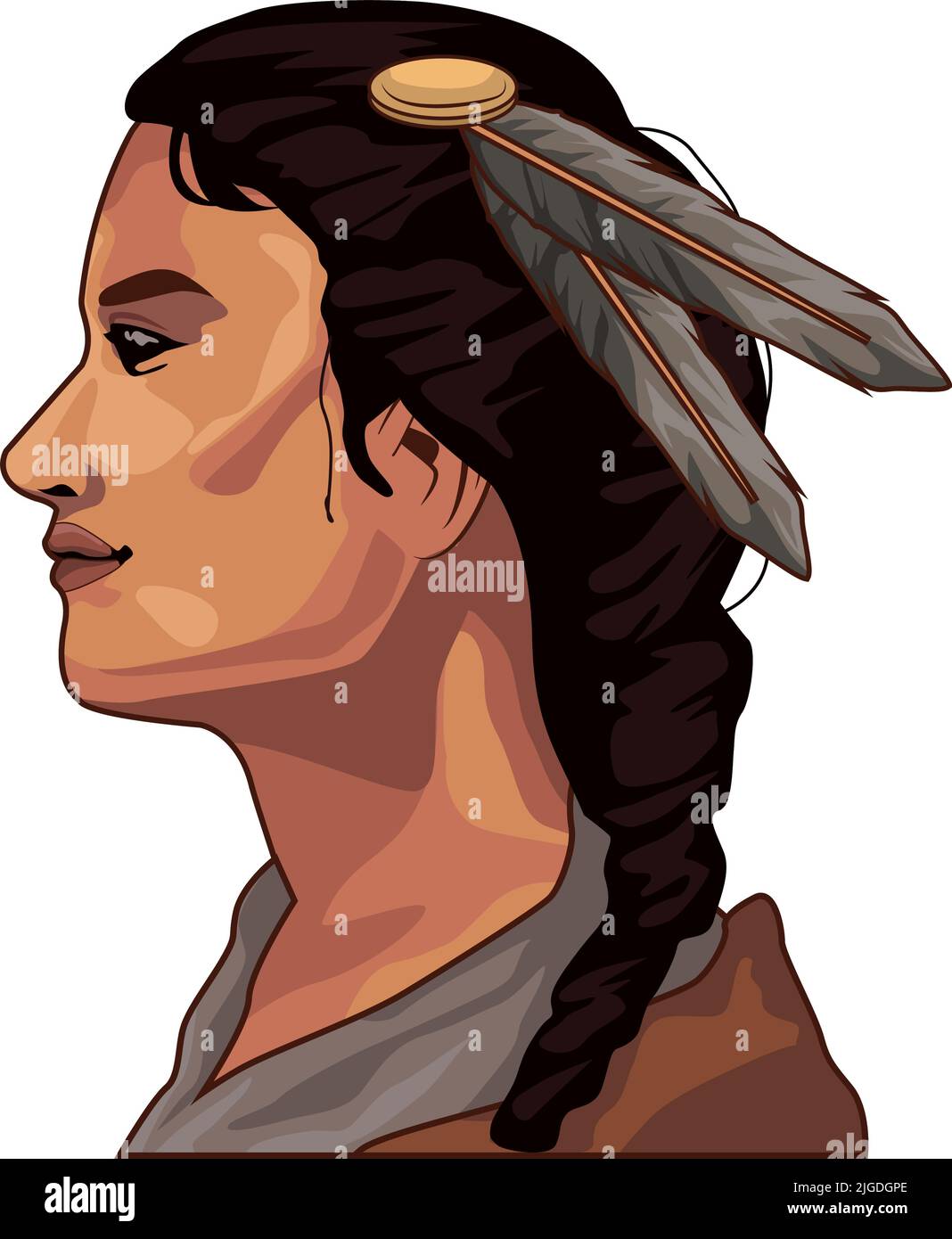 female native american profile Stock Vector Image & Art - Alamy