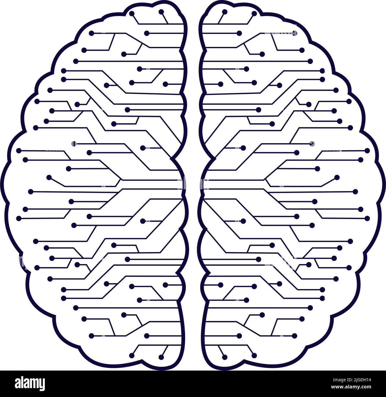 brain with circuit electric Stock Vector Image & Art - Alamy