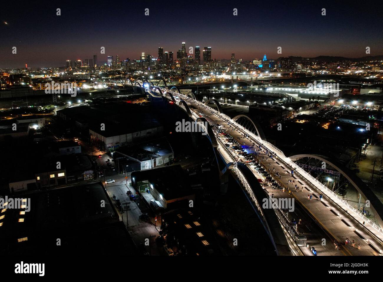 Los Angeles, California, USA. 9th July, 2022. The Sixth Street Viaduct ...