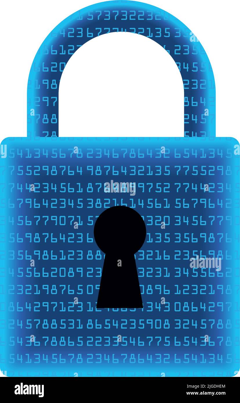 padlock with binary code Stock Vector Image & Art - Alamy