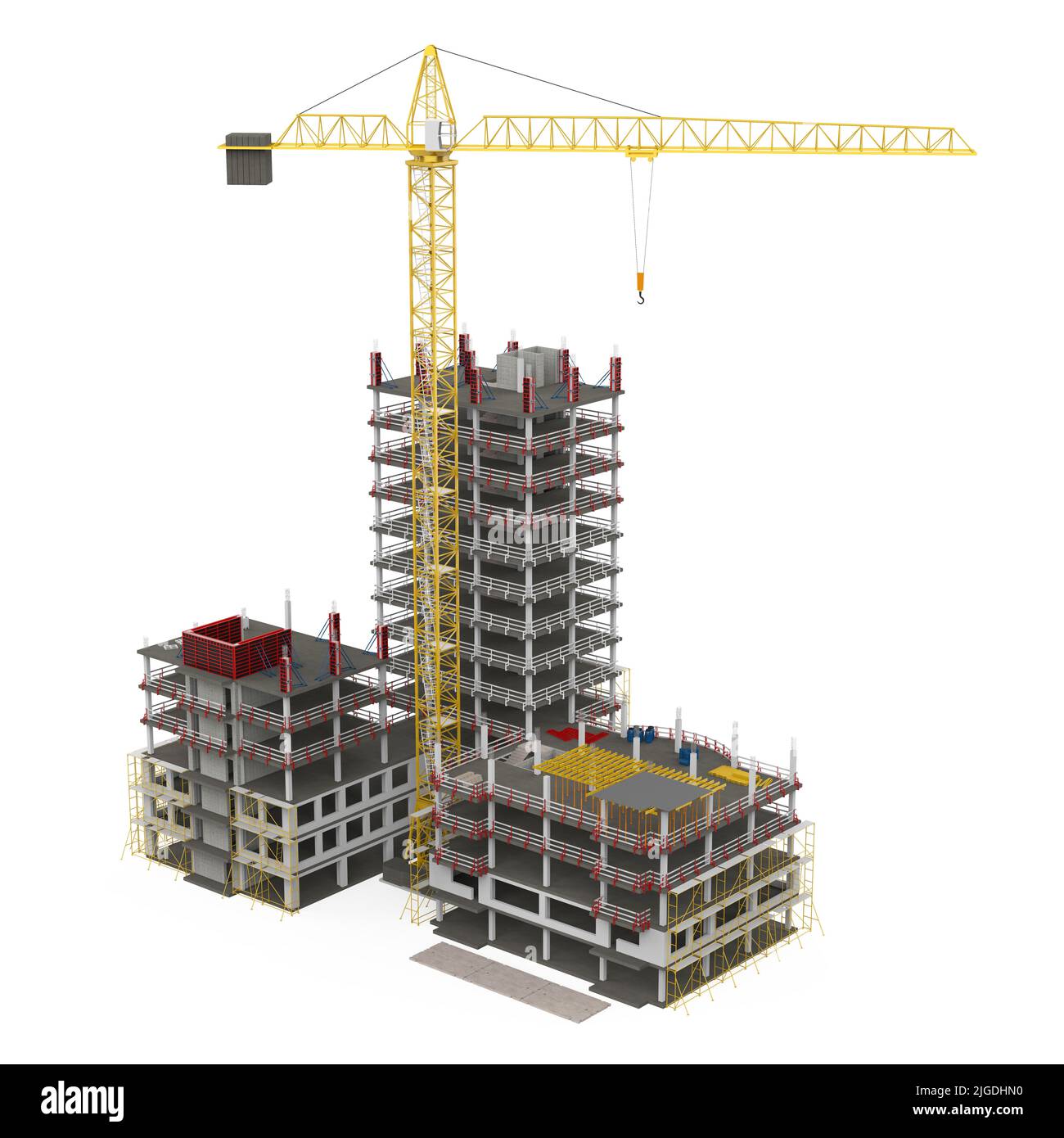 Crane and Building Construction Isolated Stock Photo - Alamy
