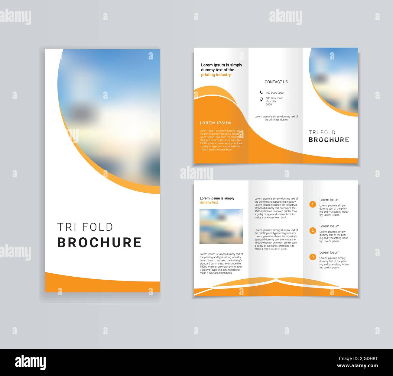 Tri Fold Brochure Design Template Stock Vector Image & Art - Alamy