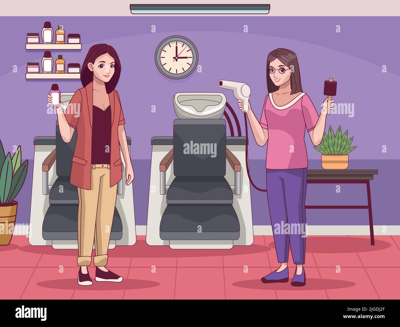 Hair salon scene Stock Vector Images - Alamy