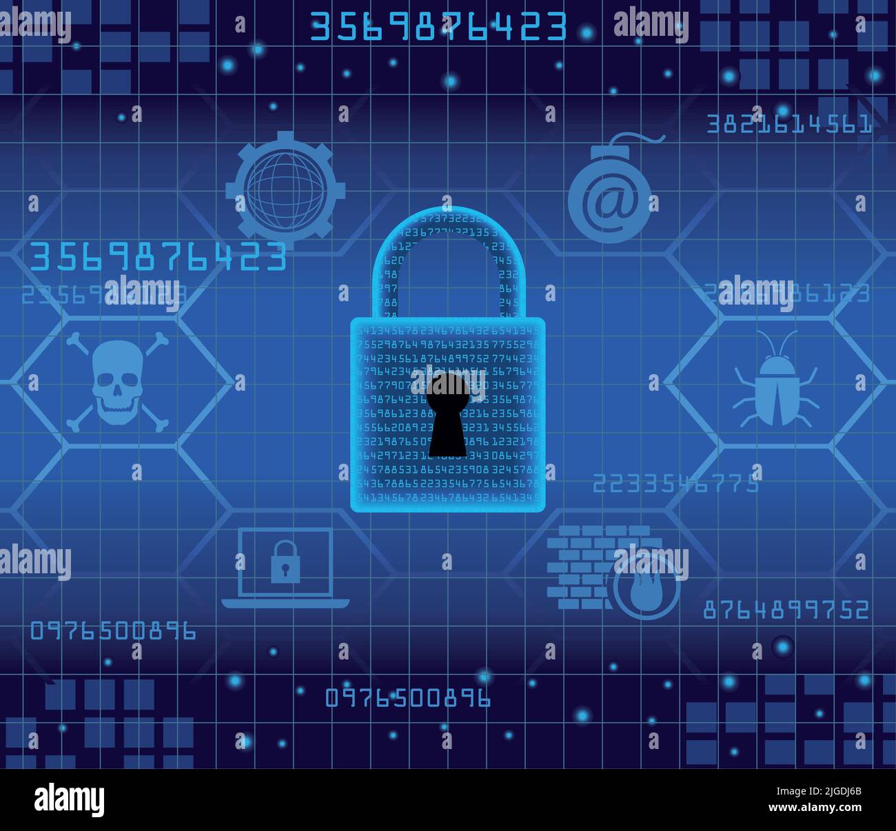 cyber security padlock Stock Vector Image & Art - Alamy