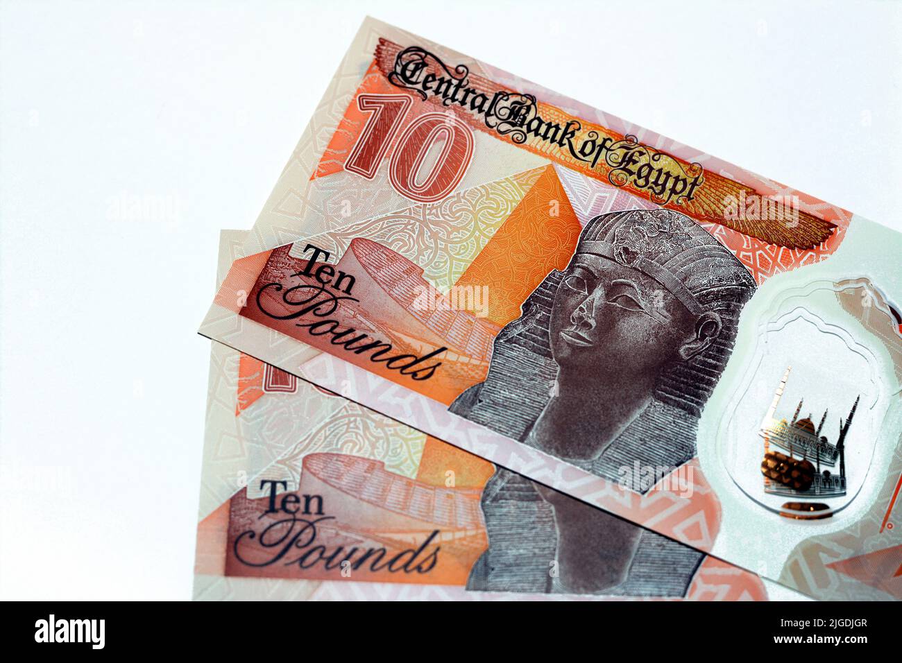 Reverse sides of the new first Egyptian 10 LE EGP ten pounds plastic ...