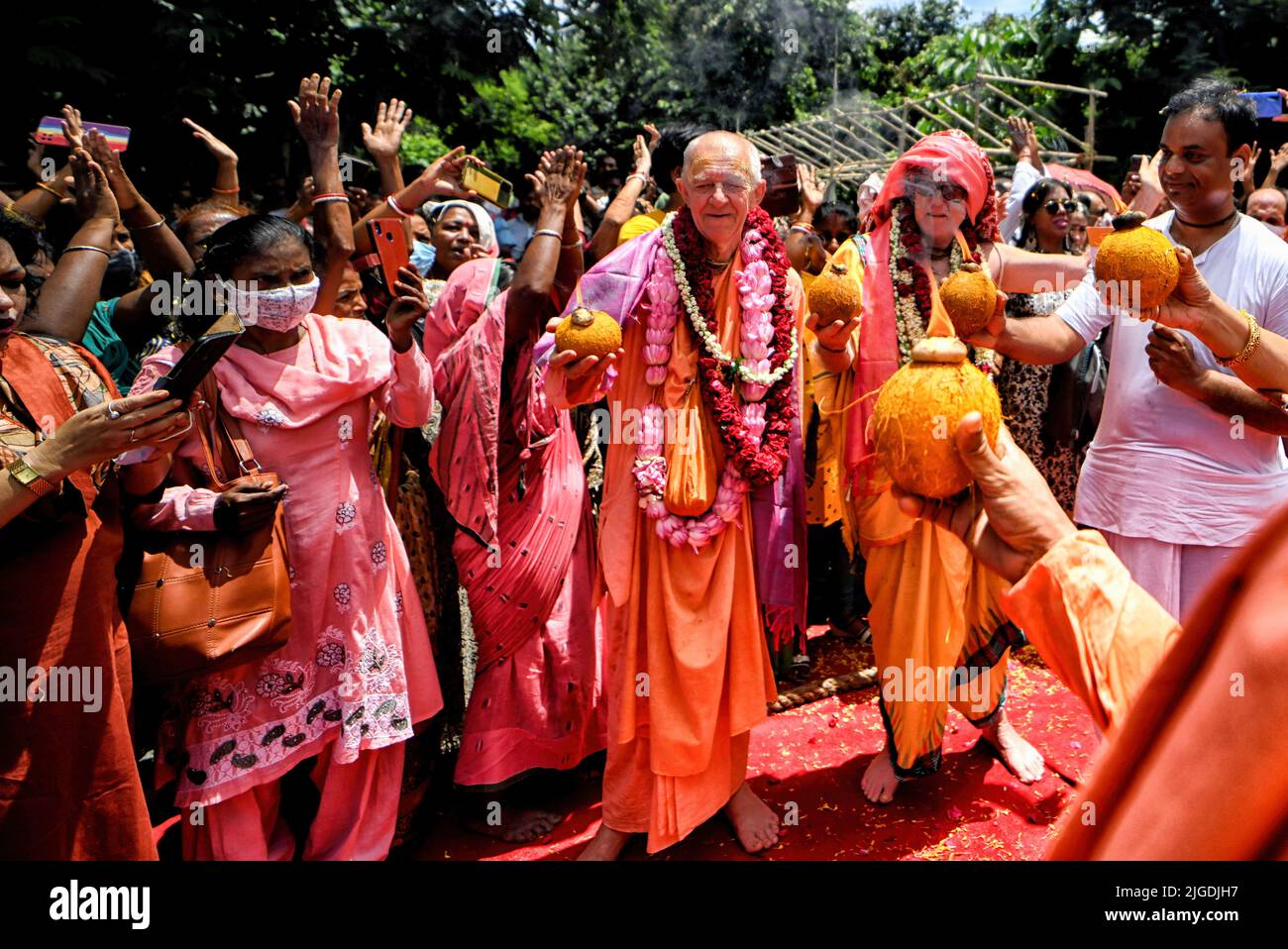 Hindu devotees sing and dance during the annual Rath Yatra, or chariot ...