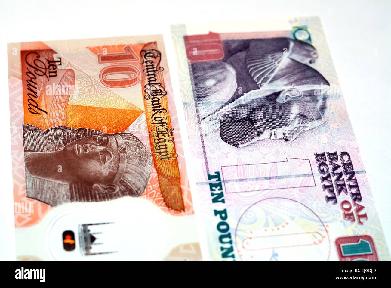 Reverse sides of the new first Egyptian 10 LE EGP ten pounds plastic ...
