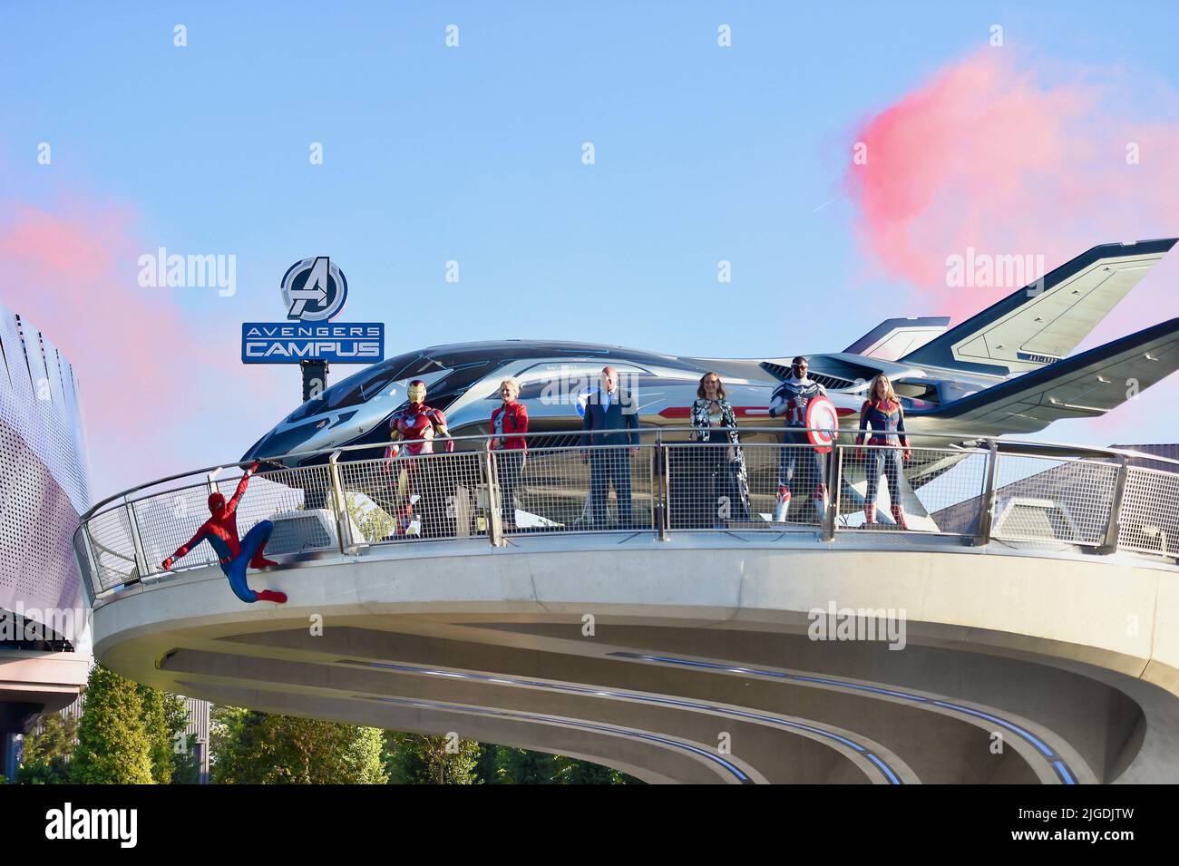 Paris, France. 09th July, 2022. Spiderman, Iron Man, President of ...