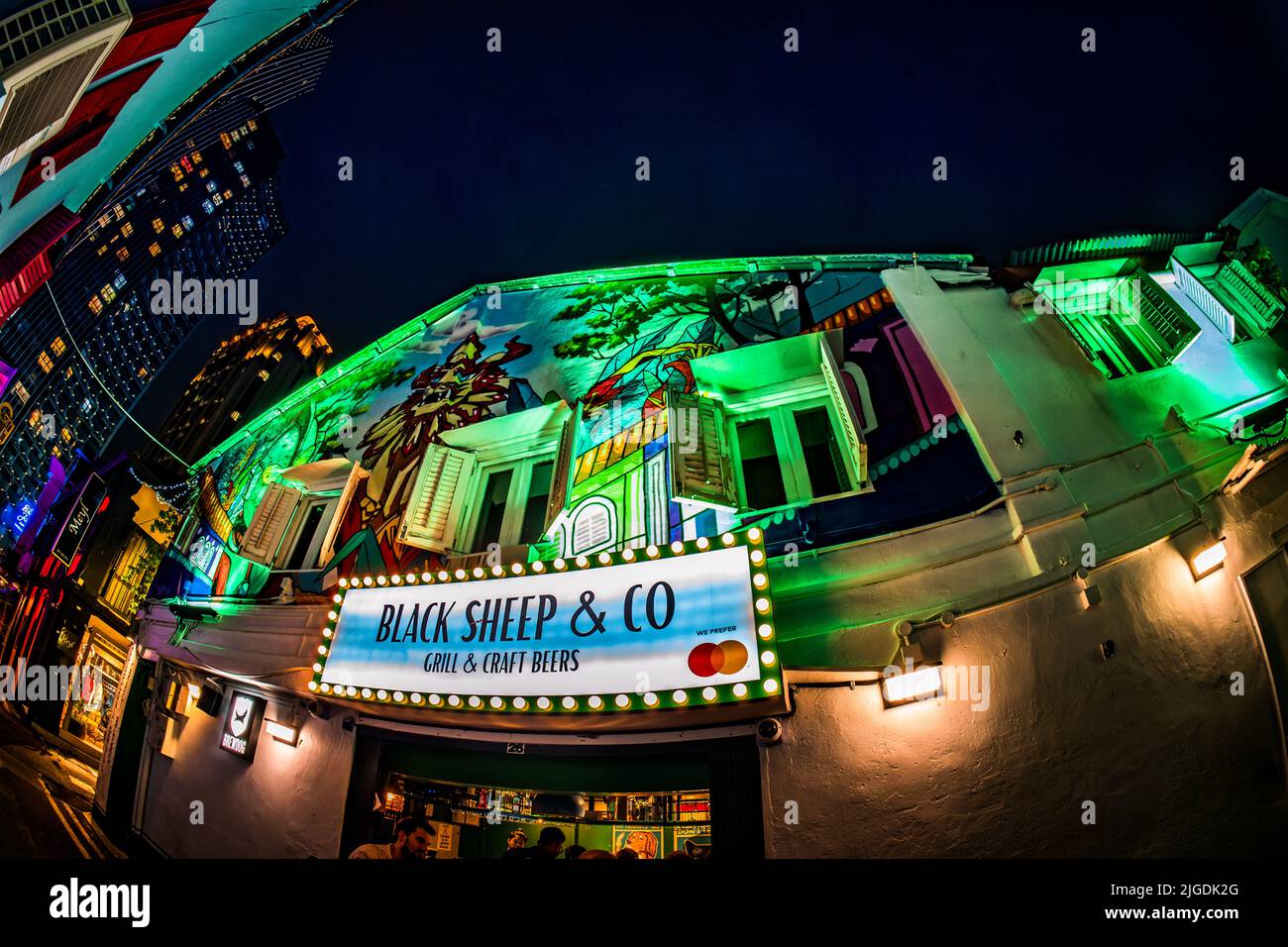 Black Sheep Co bar along Haji Lane. Near Sultan Masjid Mosque at ...