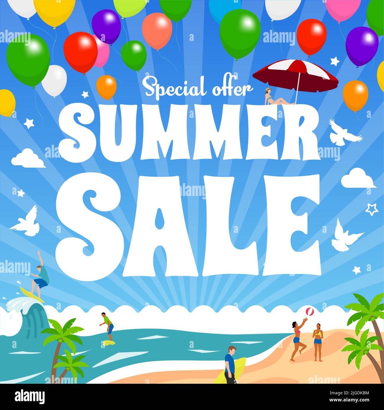 Summer sale vector banner illustration Stock Vector Image & Art - Alamy