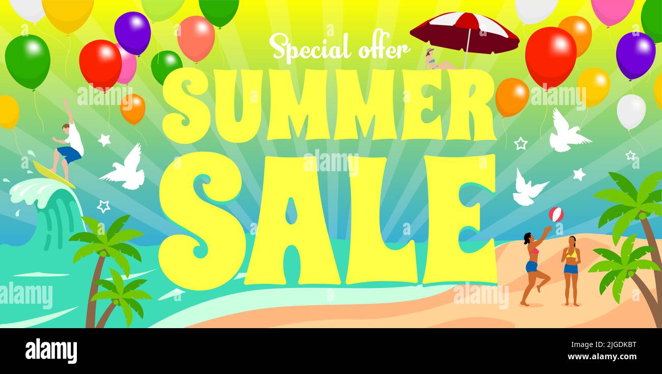 Summer web banner background Stock Vector Images - Alamy