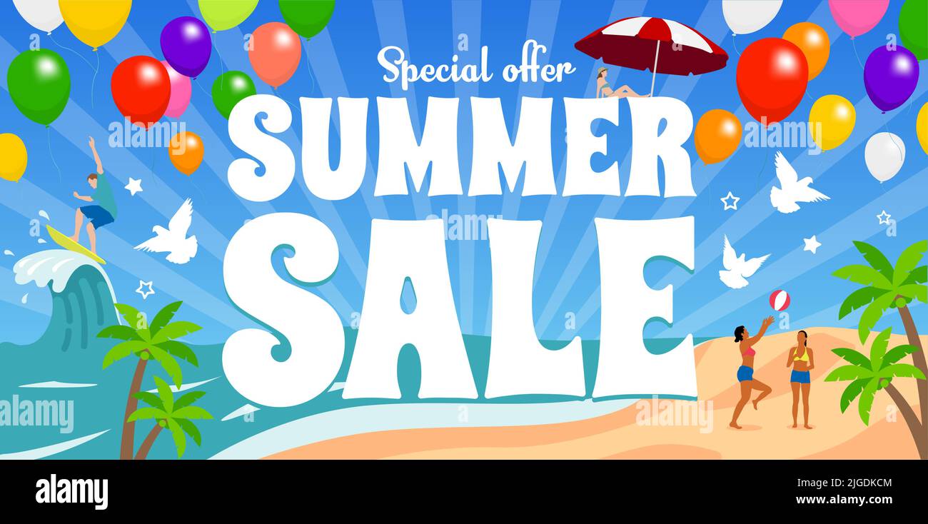 Summer web banner background Stock Vector Images - Alamy