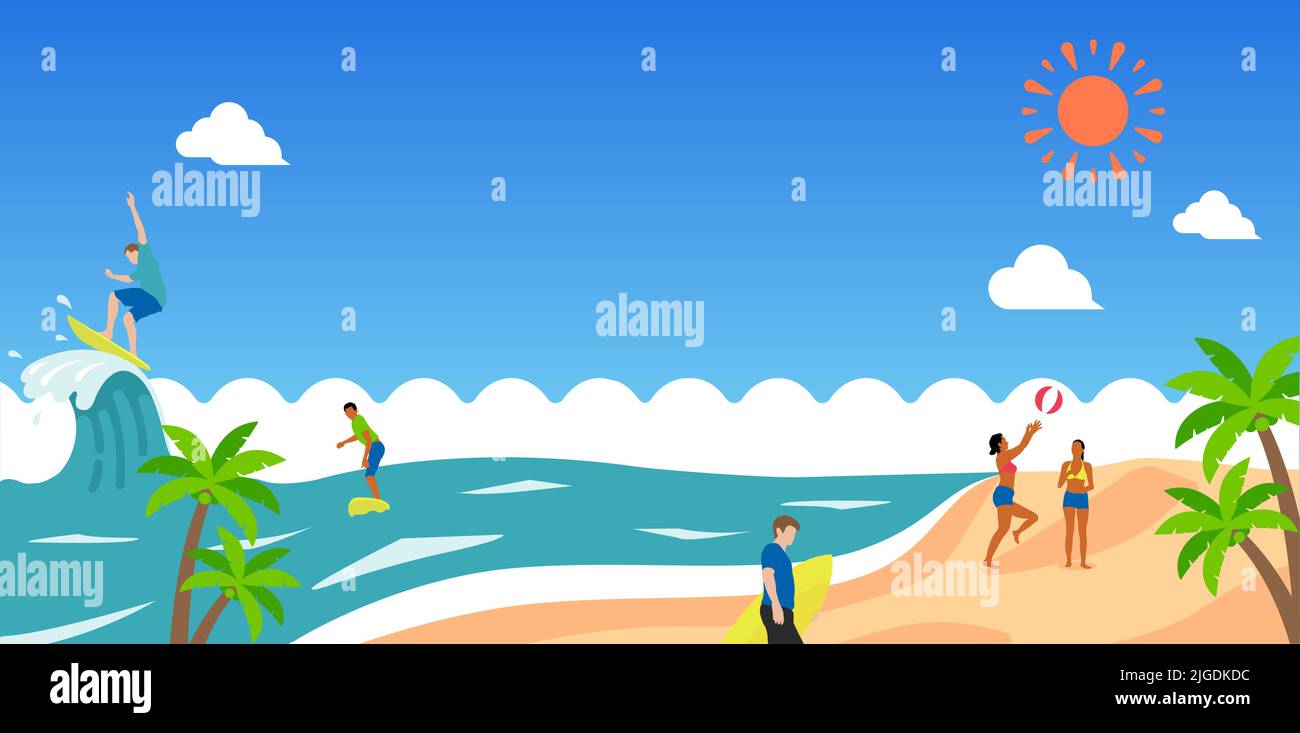 Simple summer beach vector illustration Stock Vector Image & Art - Alamy