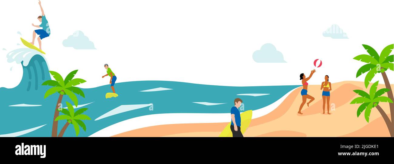 Simple summer beach vector illustration Stock Vector Image & Art - Alamy