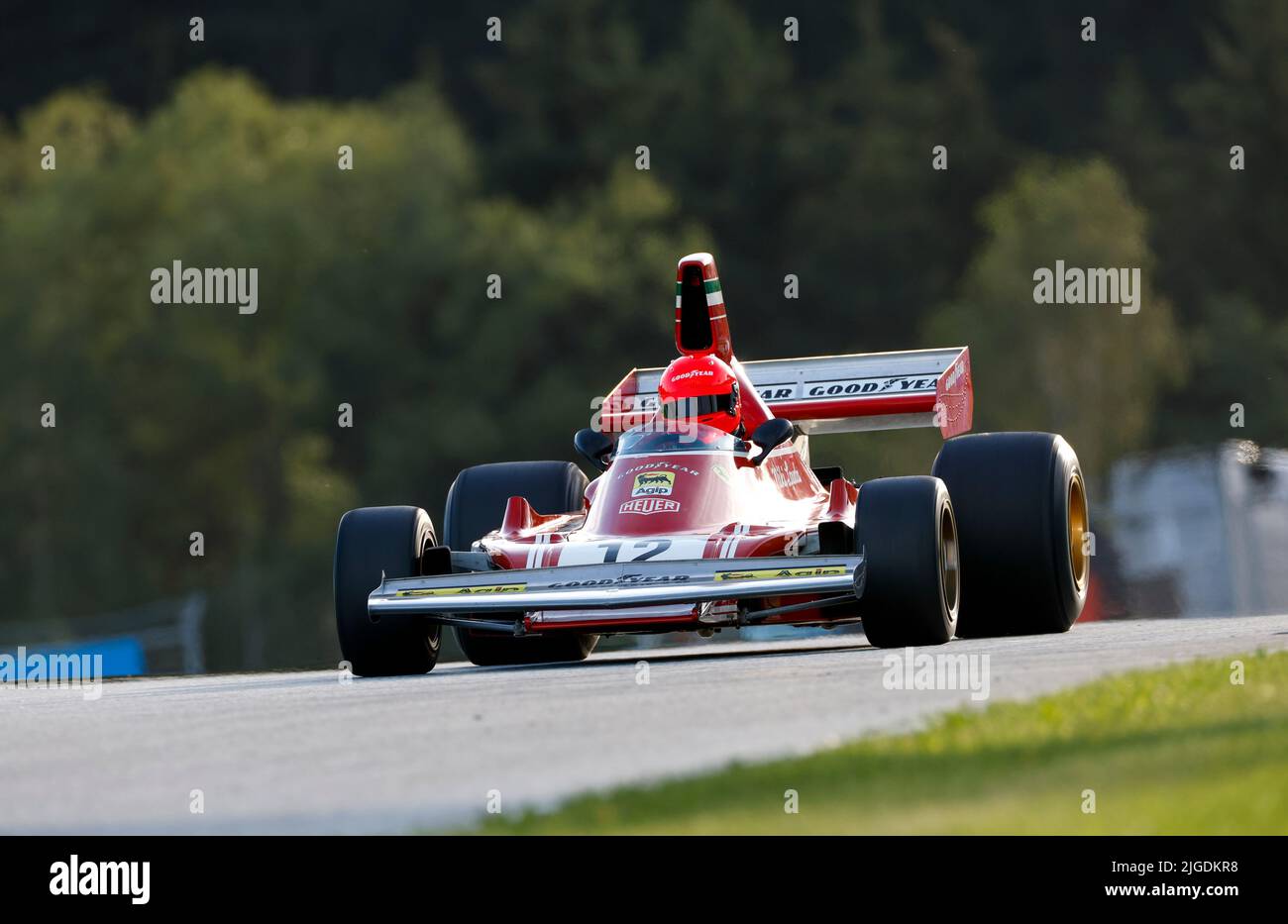 Mathias Lauda in a Ferrari 312B3 of Niki Lauda, 1974 action during the ...