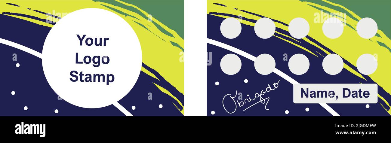 Loyalty business card in Brazilian design for restaurants, bars, sport ...