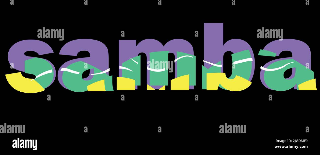 Samba, Brazilian carnival text vector illustration Stock Vector Image ...