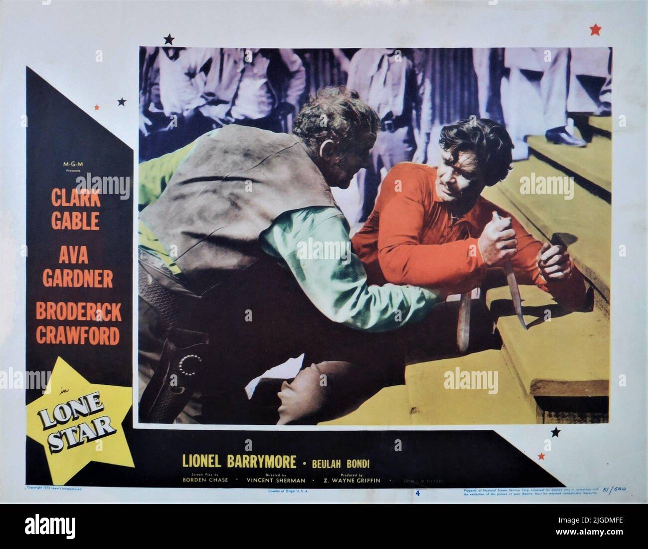 BRODERICK CRAWFORD and CLARK GABLE in LONE STAR 1952 director VINCENT SHERMAN story Howard ...