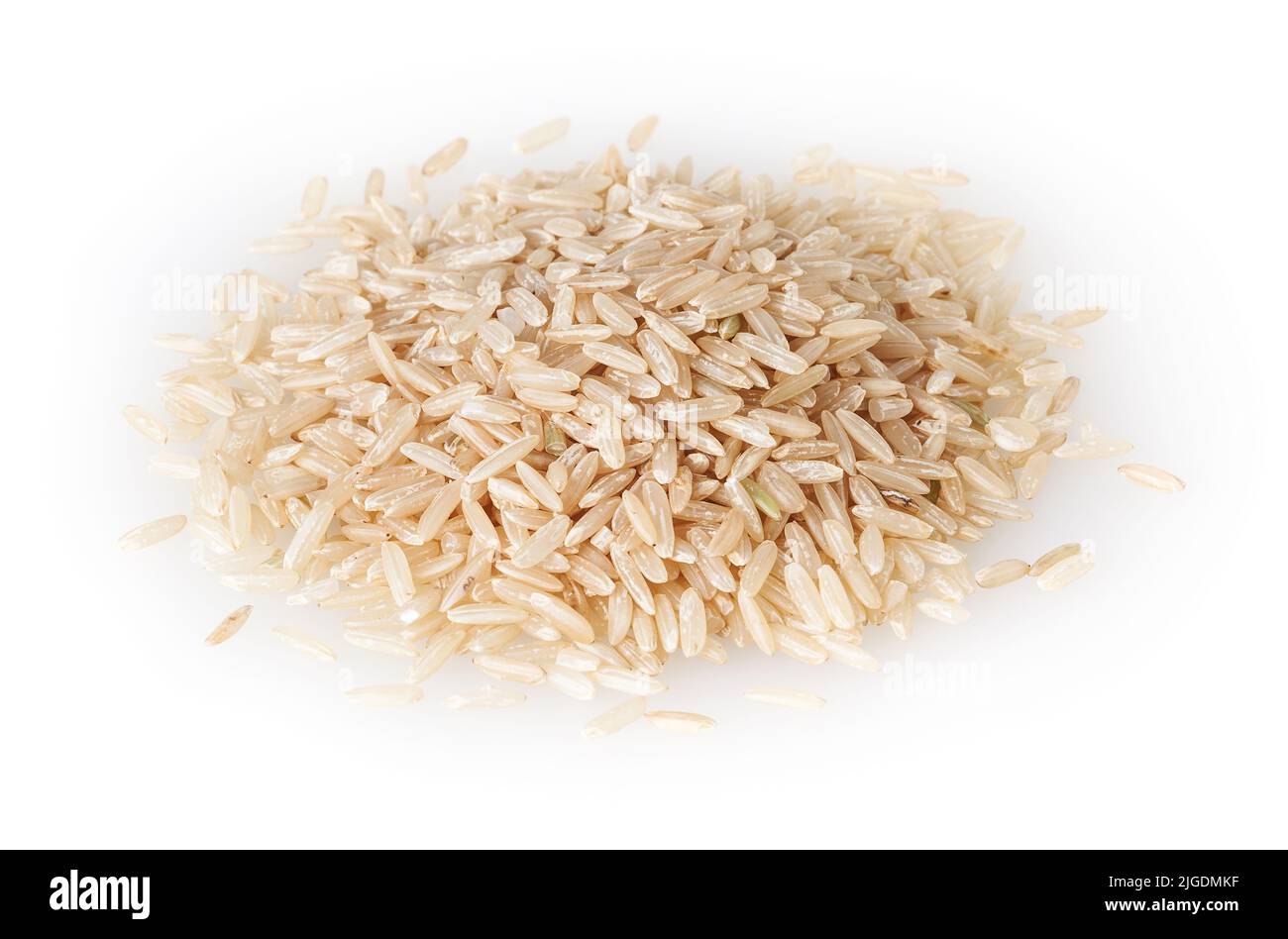 Heap of brown rice isolated on white background Stock Photo - Alamy
