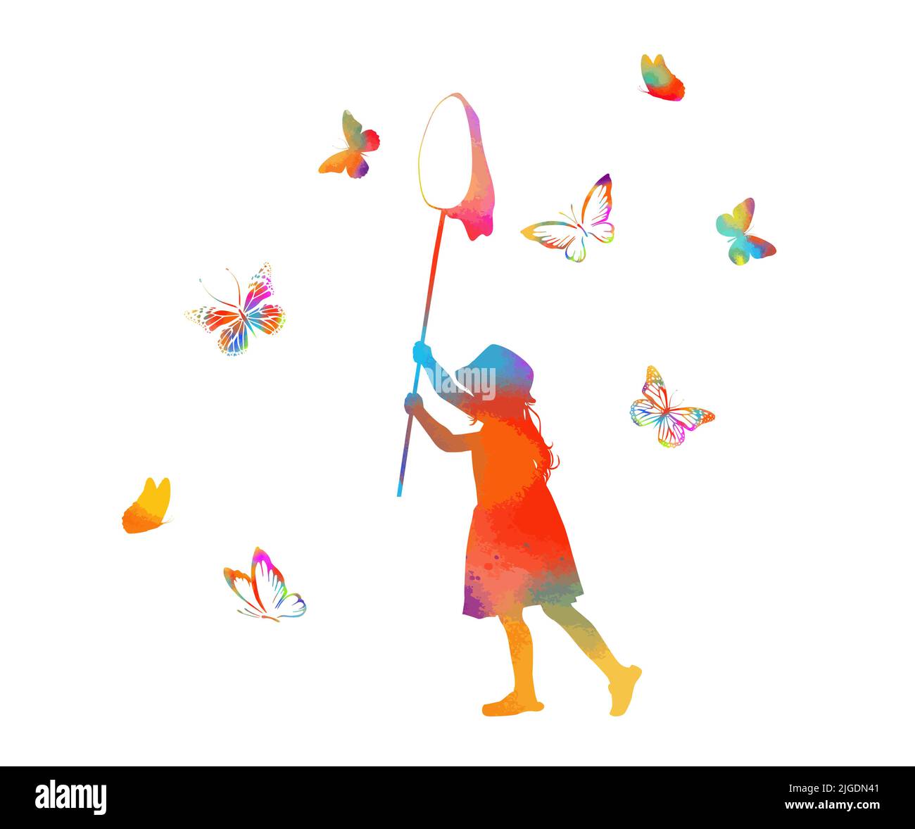 Catches butterflies Stock Vector Images - Alamy