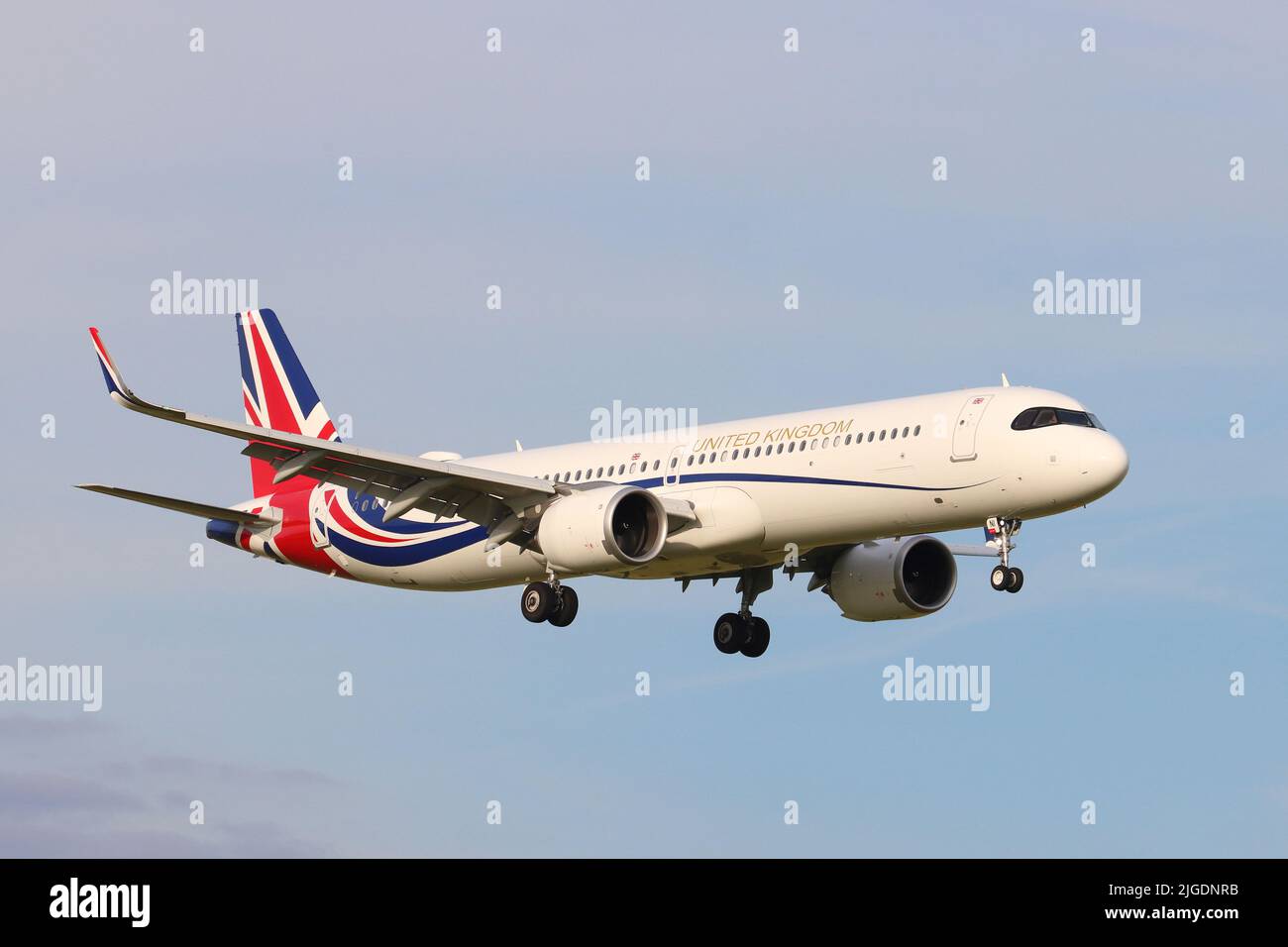 G-GBNI, Airbus A321, landing at Stansted Airport, Essex, UK - used for ...