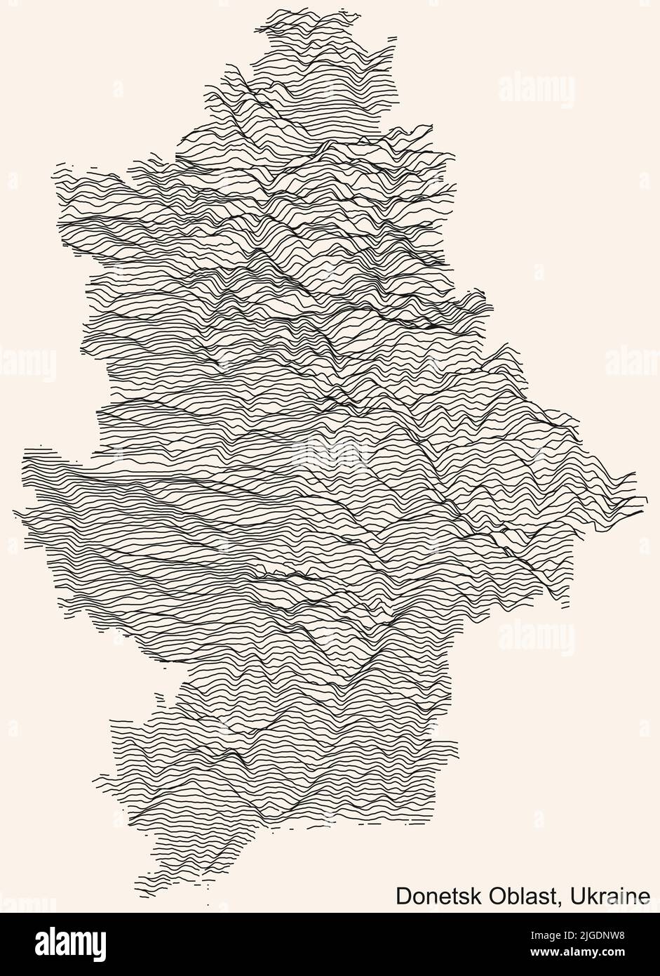 Topographic relief map of the DONETSK OBLAST, UKRAINE Stock Vector ...