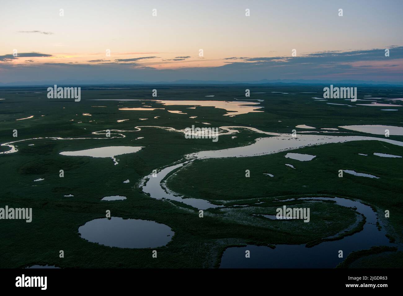 river top view shooting from a drone . river on a green background ...
